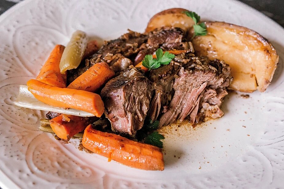 Easy Dinner Recipe: Crock Pot Roast Dinner – Emily Frisella